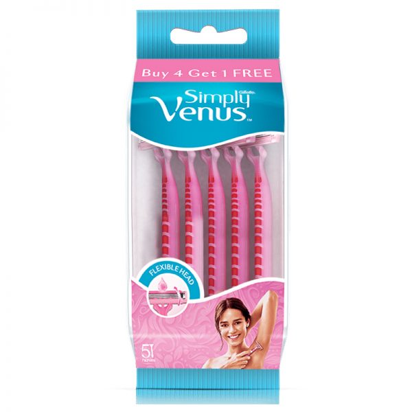 Gillette Venus Razor - (Pack of 5 Pink) - Harish Food Zone